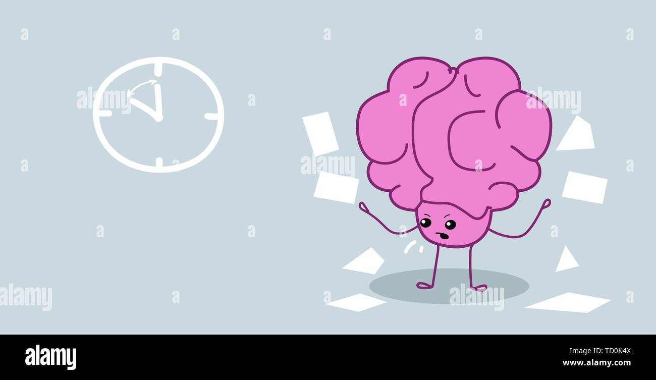 angry human brain organ throwing pader documents deadline stress ...