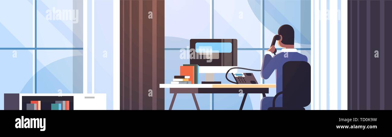 Man and computer and rear view Stock Vector Images - Alamy
