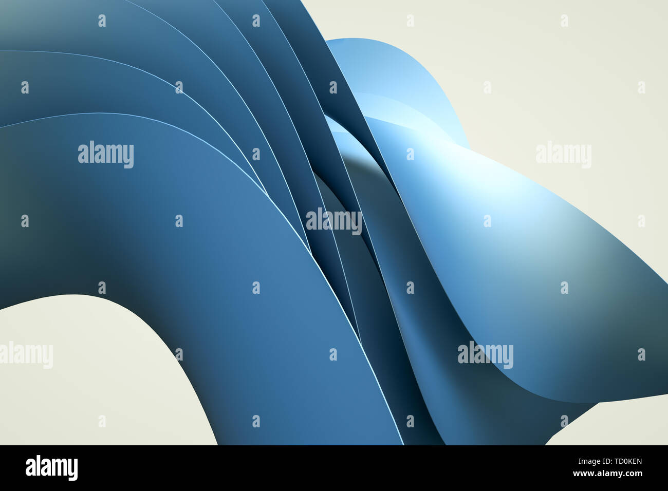 Three-dimensional rendering, blue metal curved background Stock Photo ...