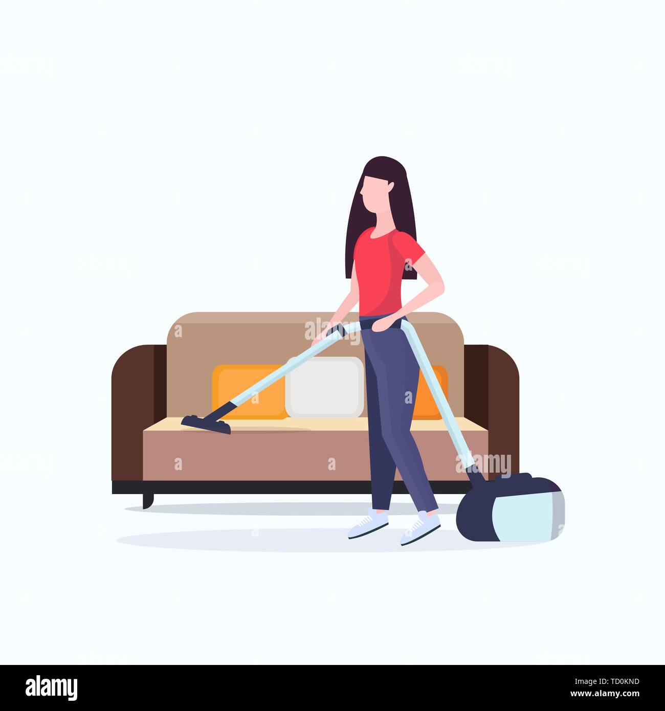 Cleaning service woman using Stock Vector Images - Alamy