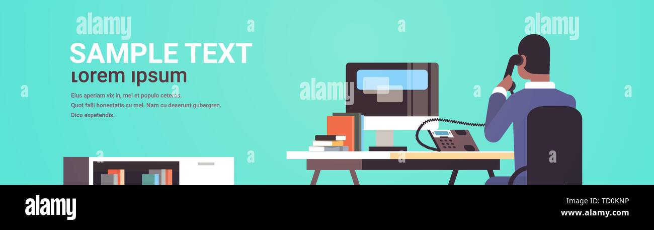 African man phone work Stock Vector Images - Alamy