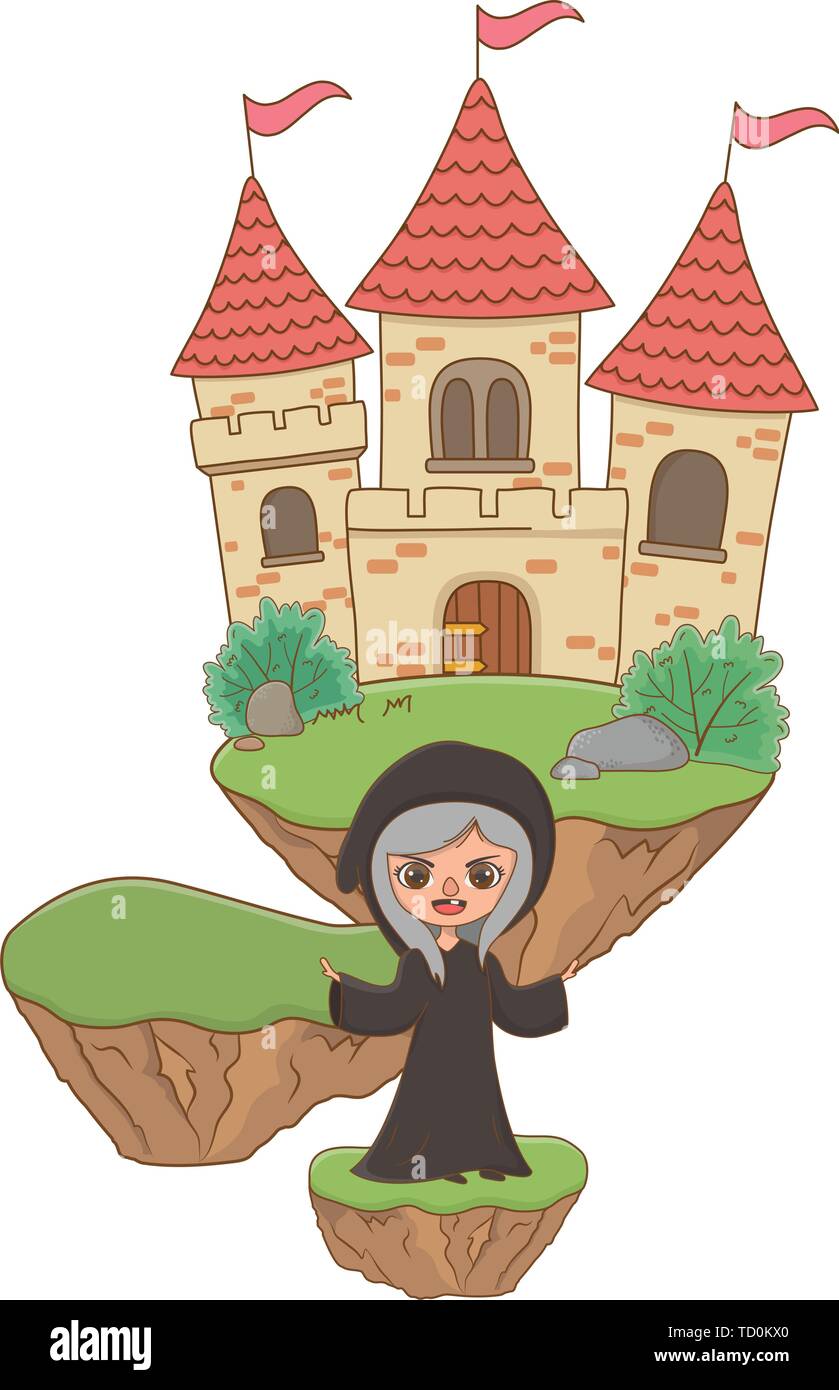 Witch cartoon design, Fairytale history medieval fantasy kingdom tale ...