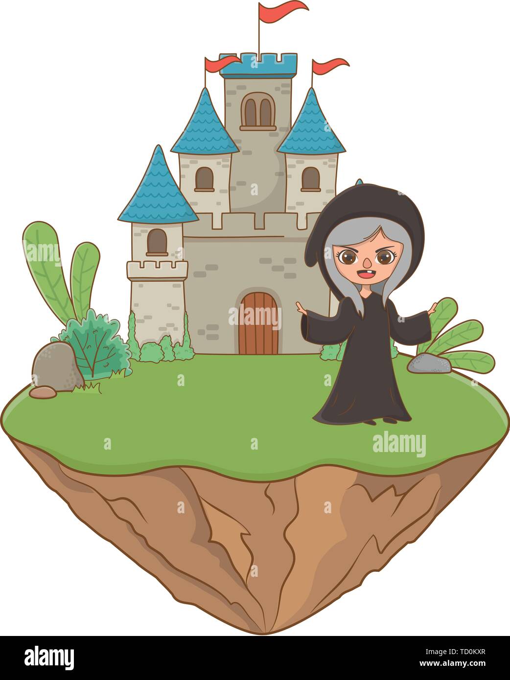 Witch cartoon design, Fairytale history medieval fantasy kingdom tale ...