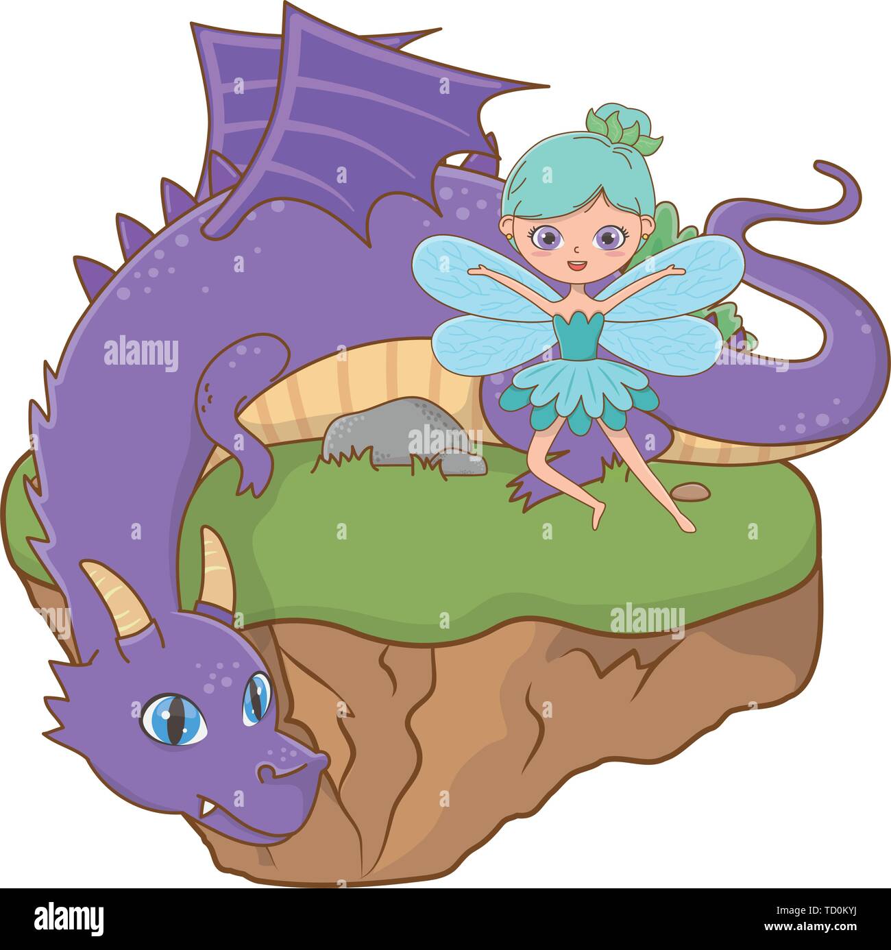 Dragon and fairy design, Fairytale history medieval fantasy kingdom ...