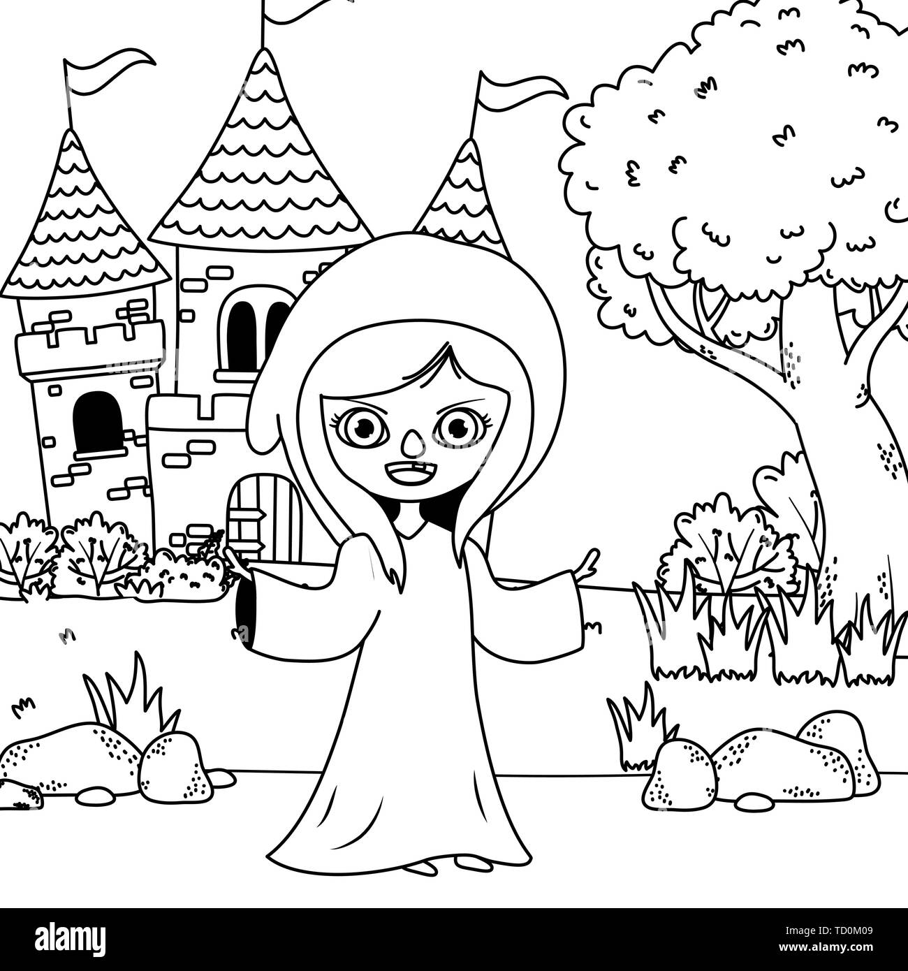 Witch cartoon design, Fairytale history medieval fantasy kingdom tale ...