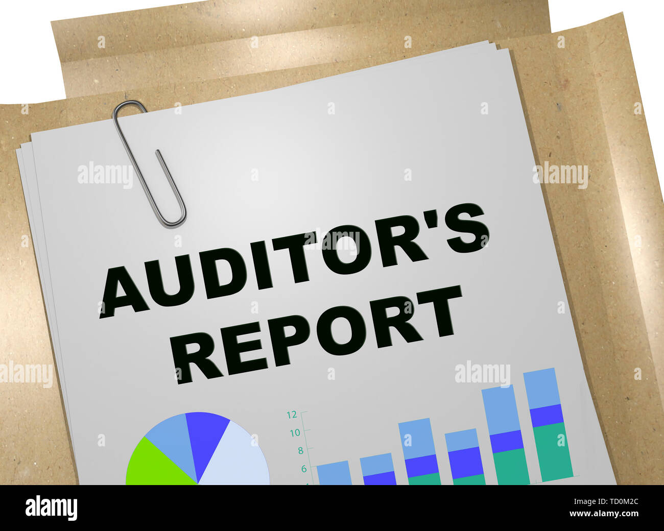 3D illustration of AUDITOR'S REPORT title on business document Stock ...