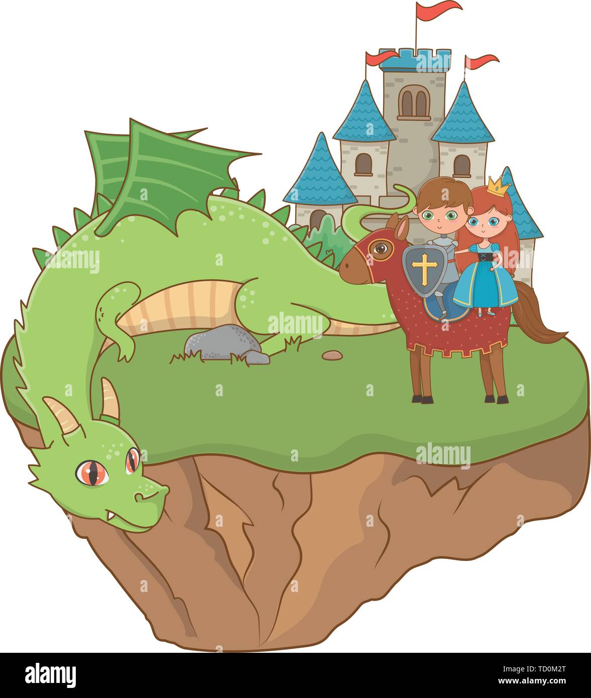 Princess knight and dragon design, Fairytale history medieval fantasy ...