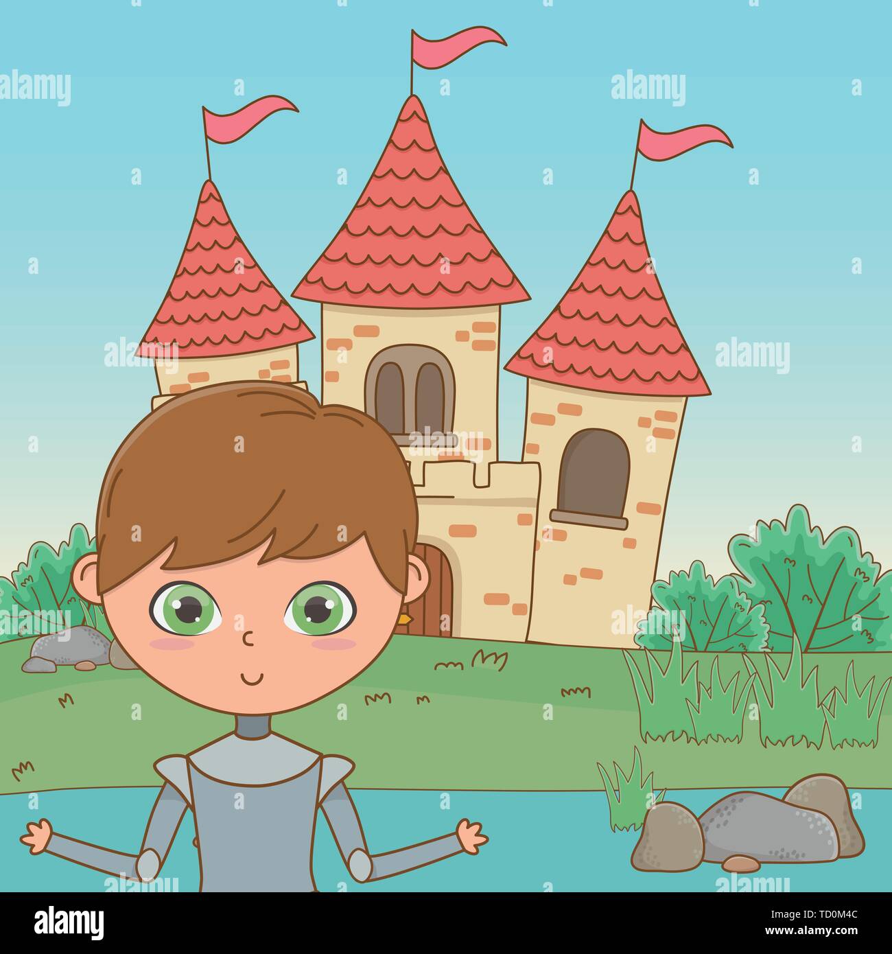 Medieval knight design, Man cartoon hero warrior armor history theme ...