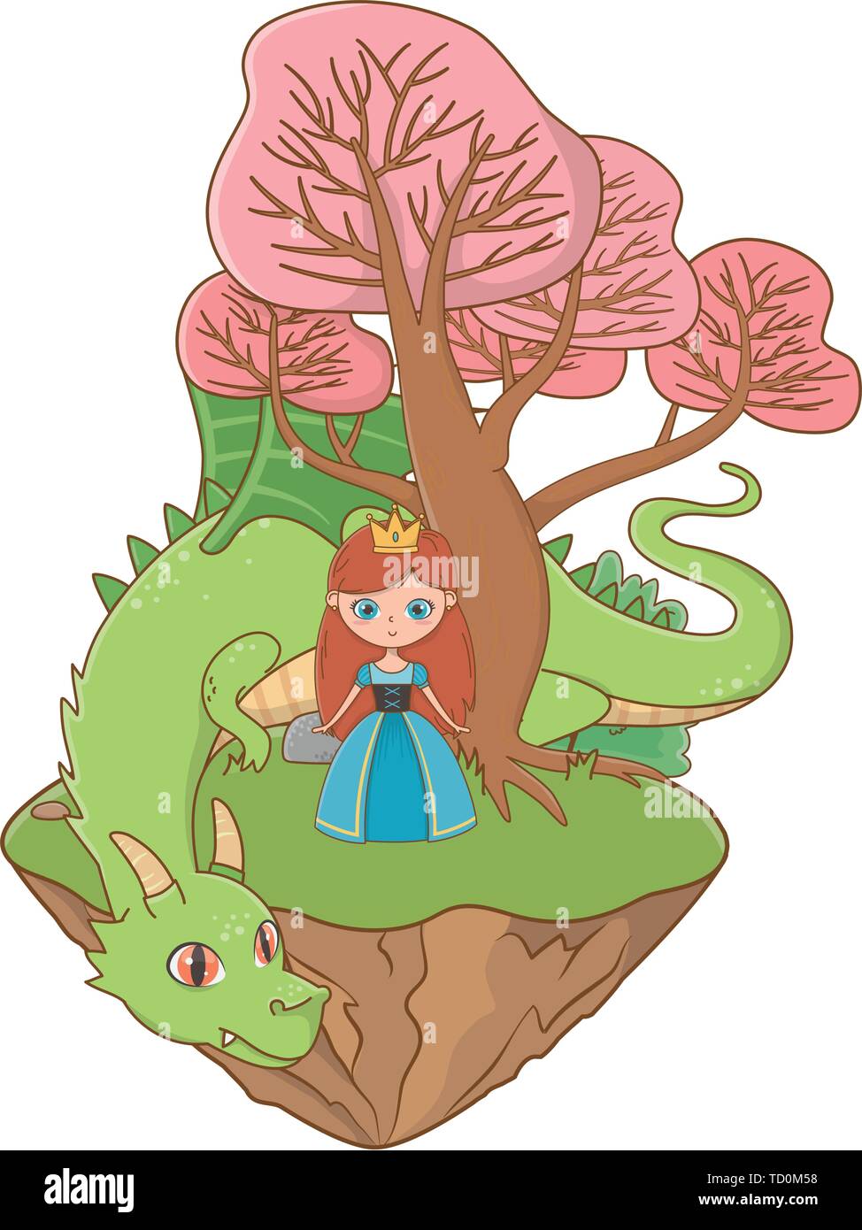 Princess and dragon design, Fairytale history medieval fantasy kingdom ...