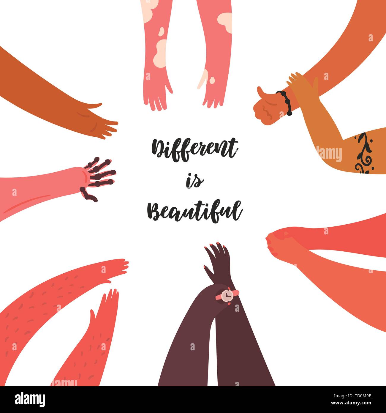 Hands diverse group female Stock Vector Images - Alamy