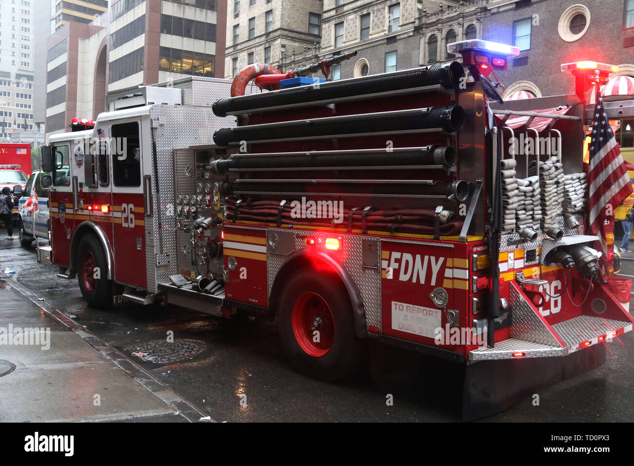 New York City, New York, USA. 10th June, 2019. Fire departments respond ...