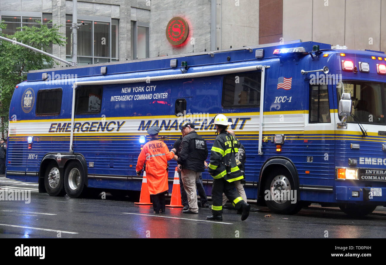 New York City, New York, USA. 10th June, 2019. Police and fire ...