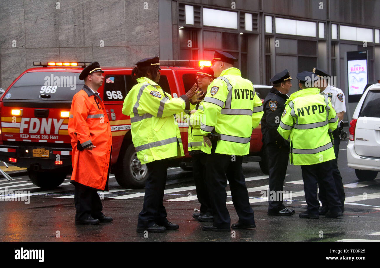 New York City, New York, USA. 10th June, 2019. Police and fire ...