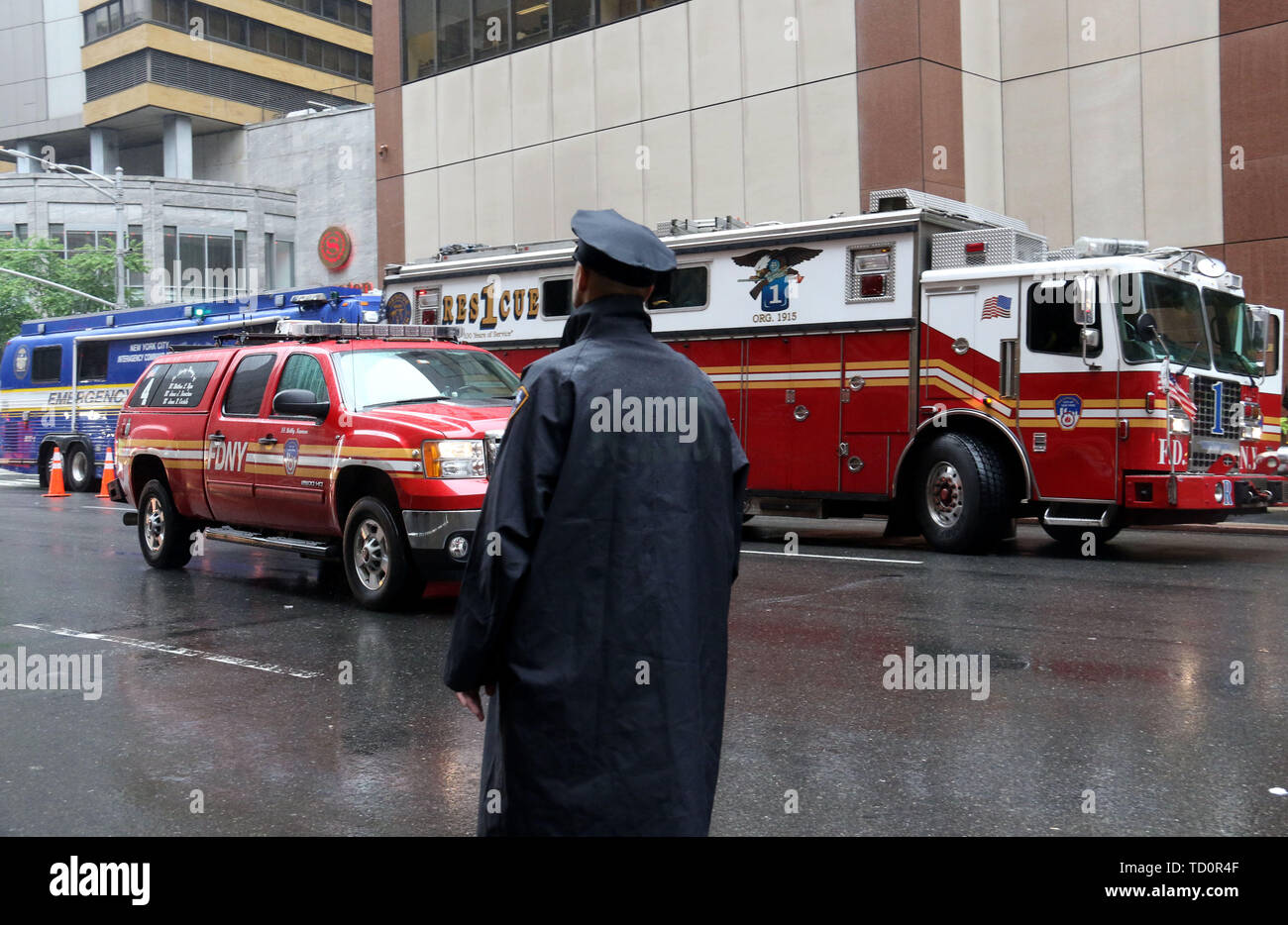 New York City, New York, USA. 10th June, 2019. Police and fire ...
