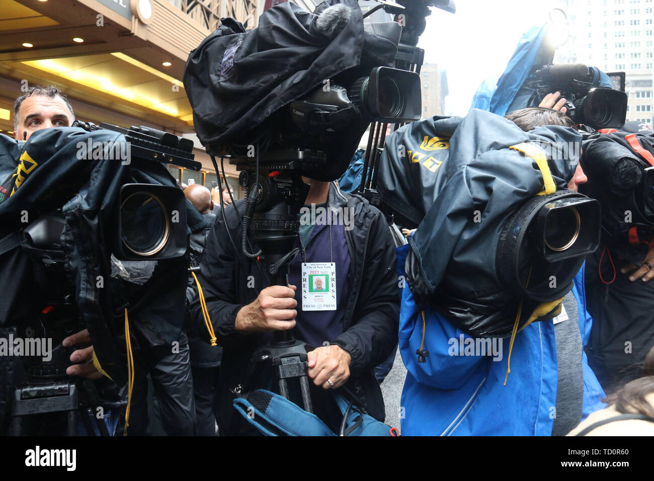 New York City, New York, USA. 10th June, 2019. Media covers the ...