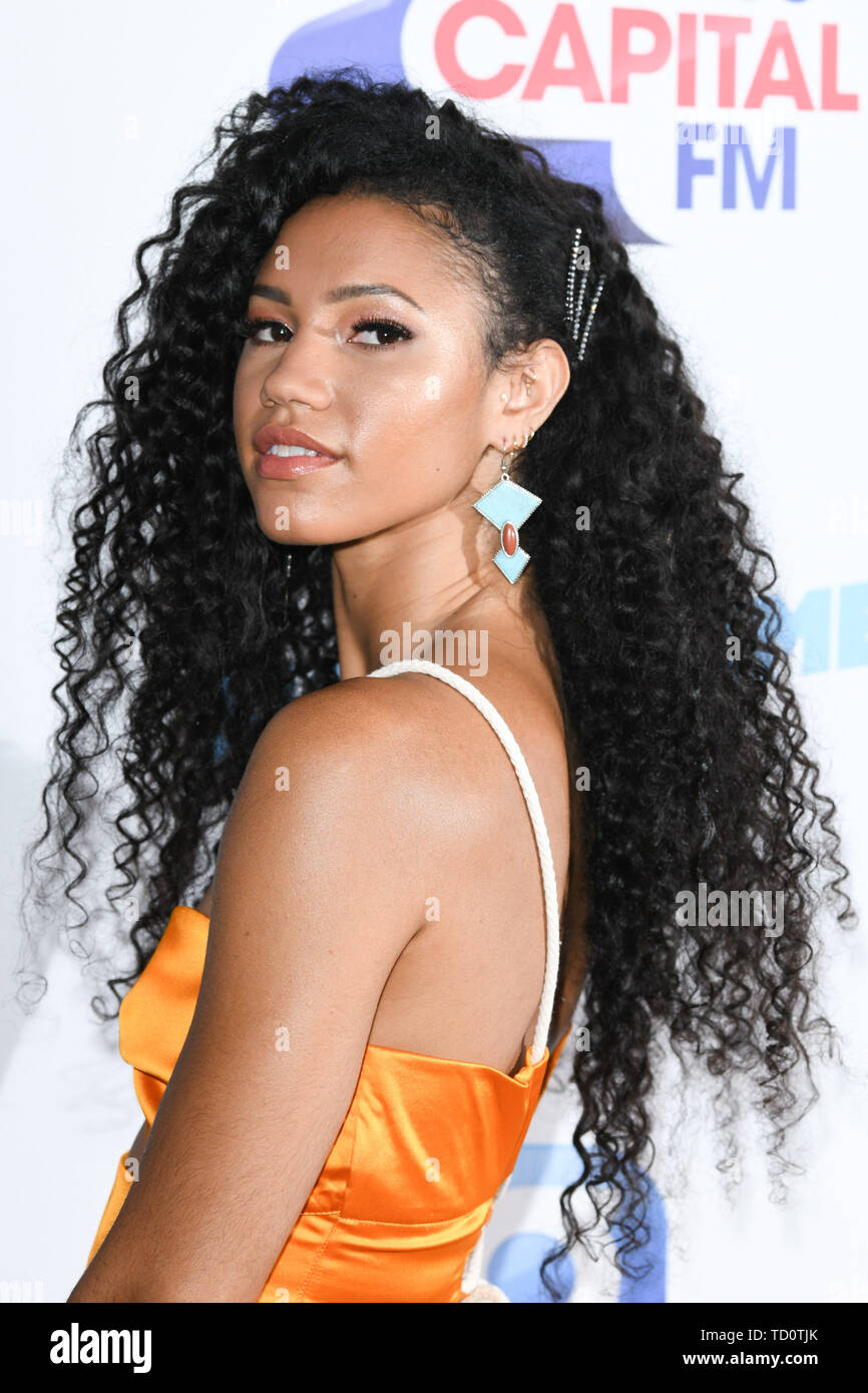 LONDON, UK. June 08, 2019: Vick Hope poses on the media line before ...