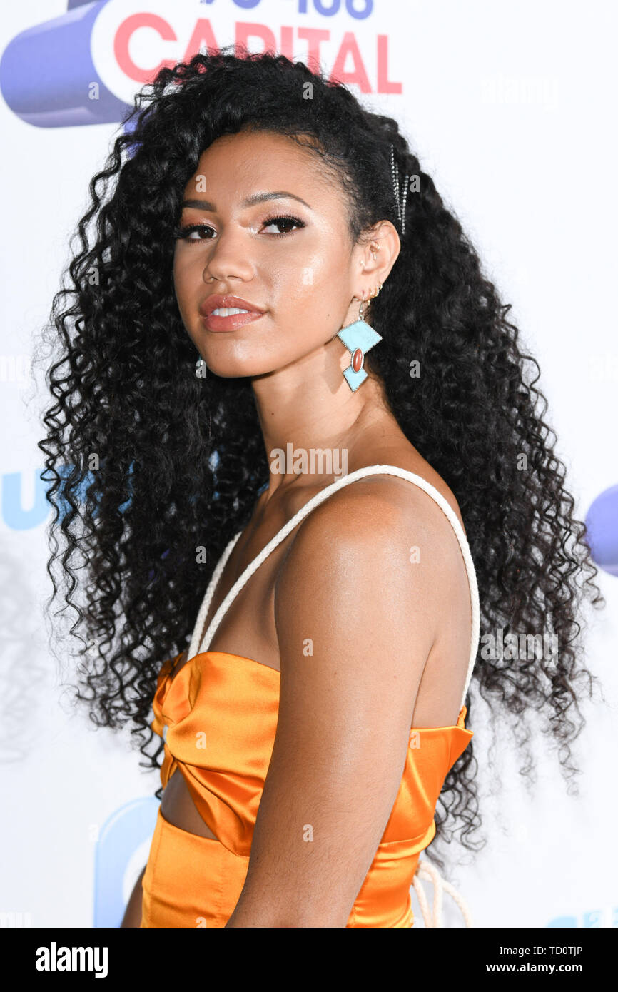 LONDON, UK. June 08, 2019: Vick Hope poses on the media line before ...