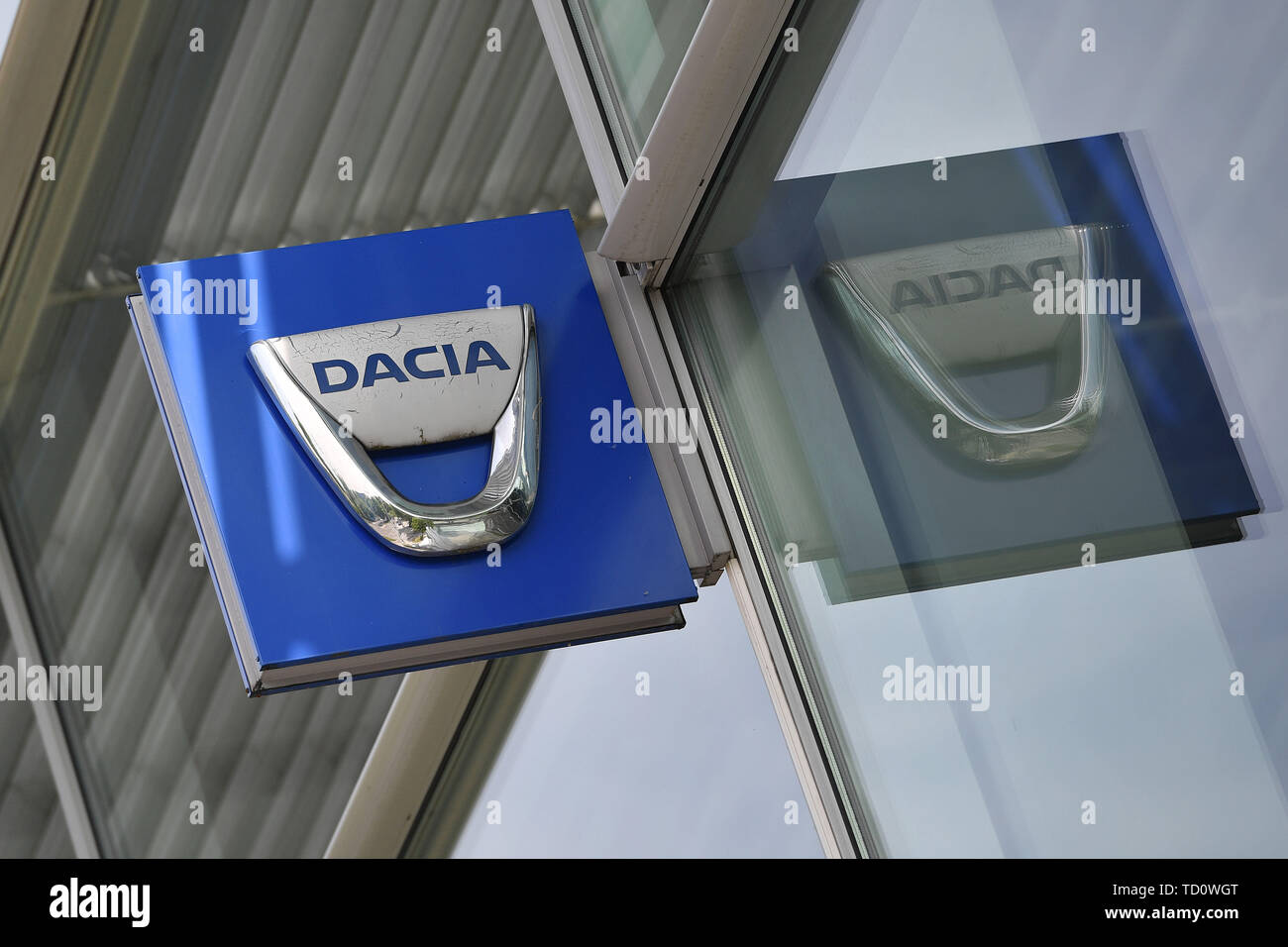 Munich, Deutschland. 10th June, 2019. DACIA brand emblem at a car ...