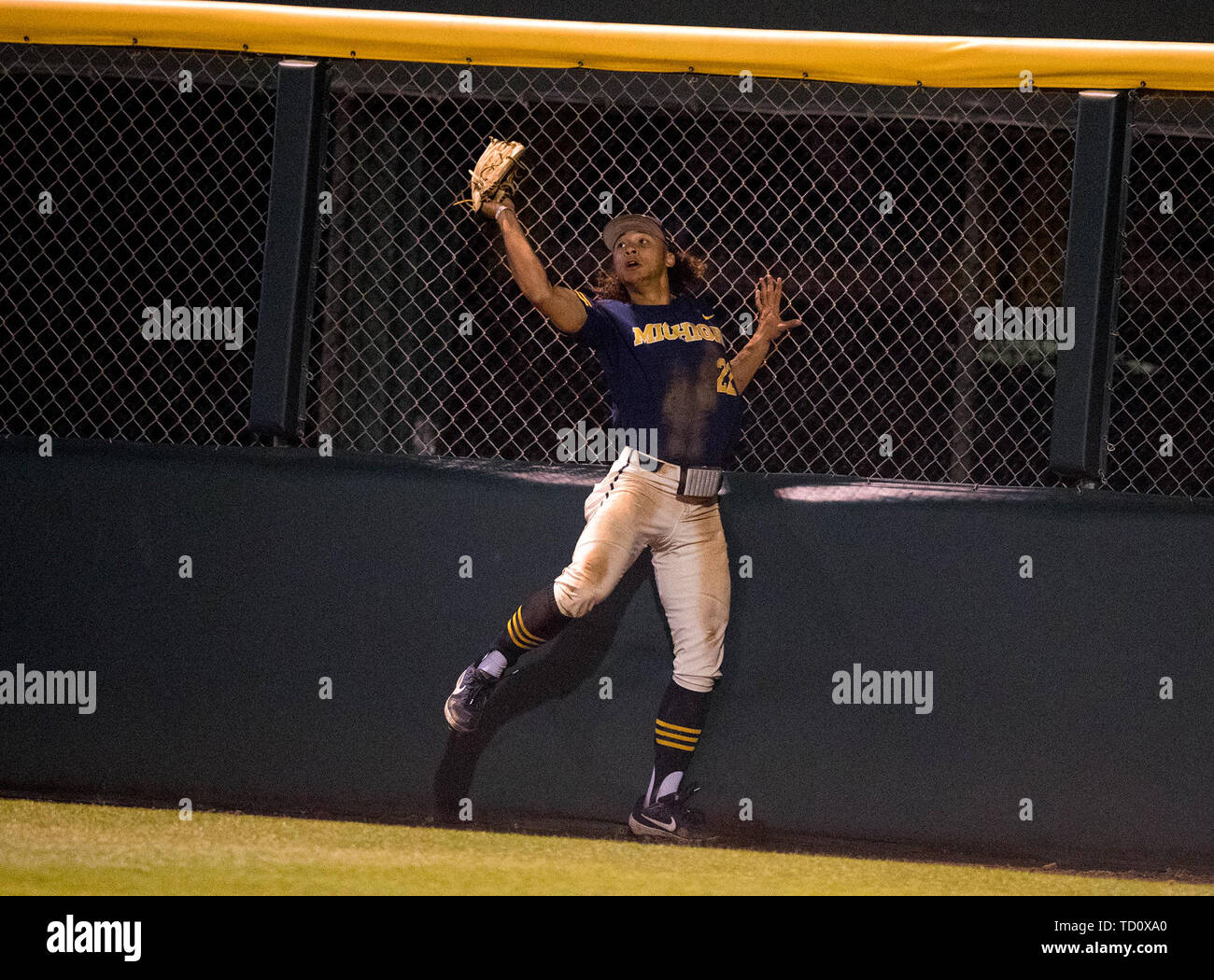 Los Angeles, CA, USA. 09th June, 2019. Michigan outfielder (22) Jordan ...