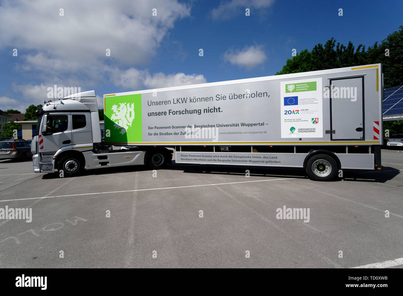 Special vehicle for condition monitoring of asphalt roads hi-res stock ...