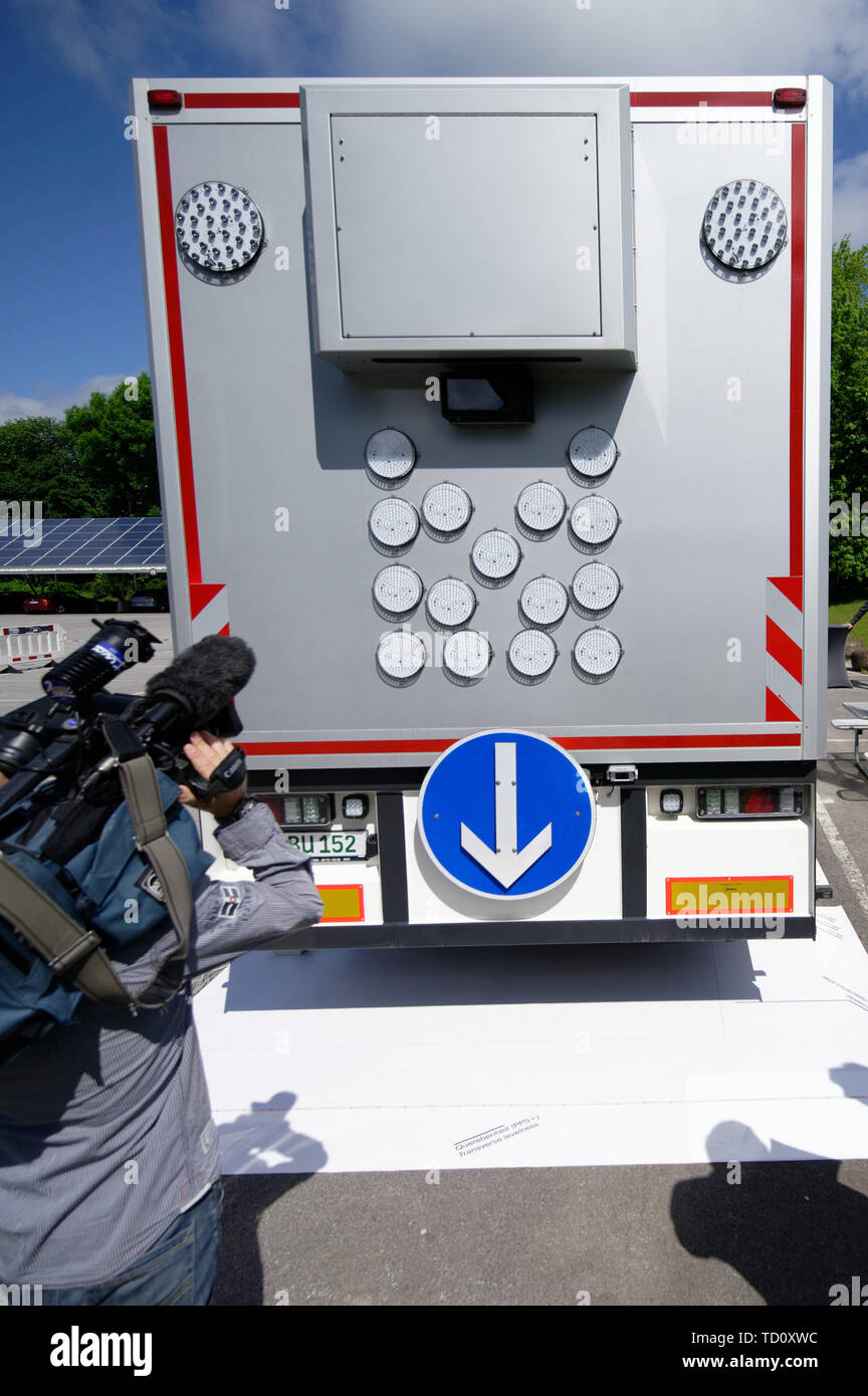 Special vehicle for condition monitoring of asphalt roads hi-res stock ...