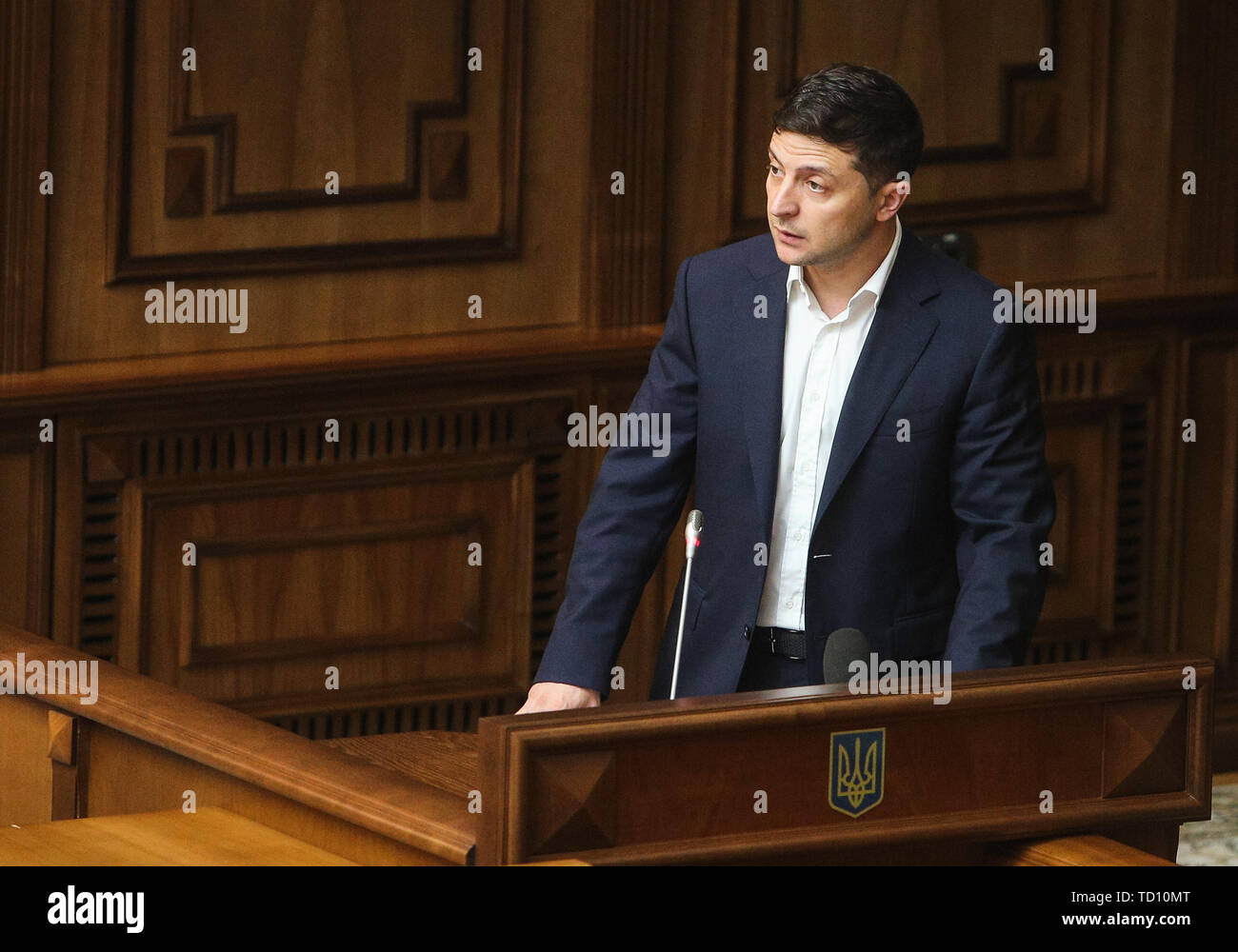 Kiev, Ukraine. 11th June, 2019. President of Ukraine Volodymyr Zelensky ...