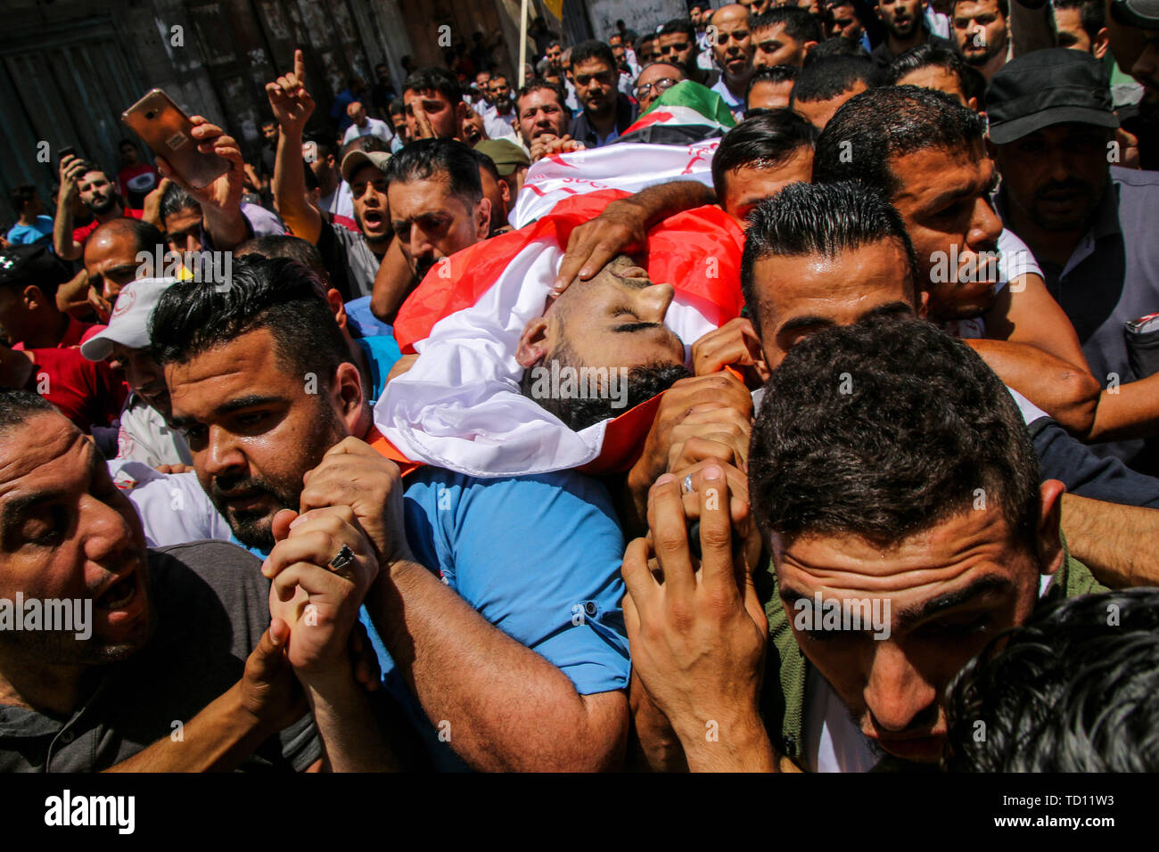 Gaza, Palestine. 11th June, 2019. Palestinian Red Crescent medic ...