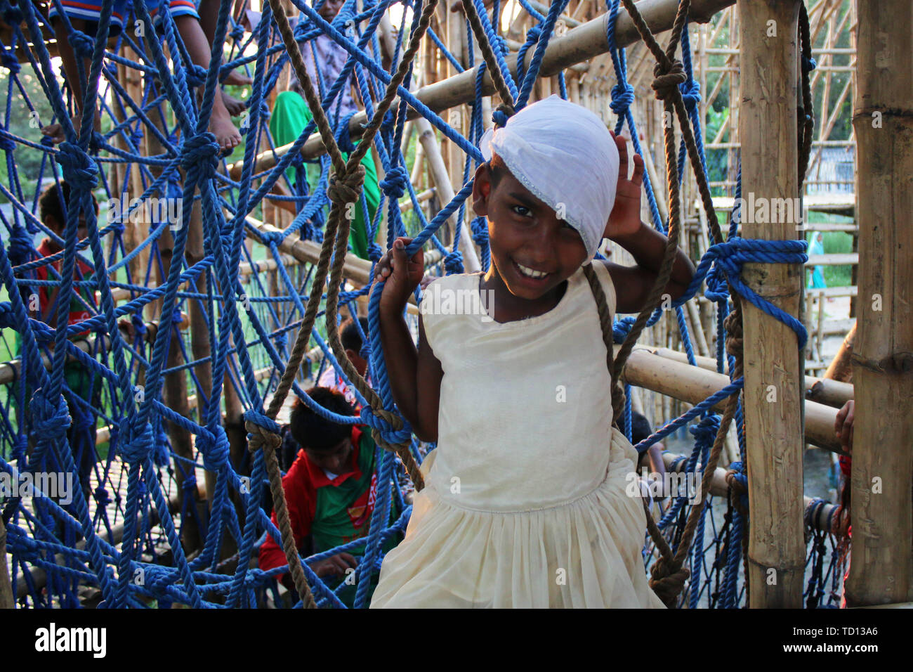 Dhaka, Dhaka, Bangladesh. 11th June, 2019. Children play inside the ...