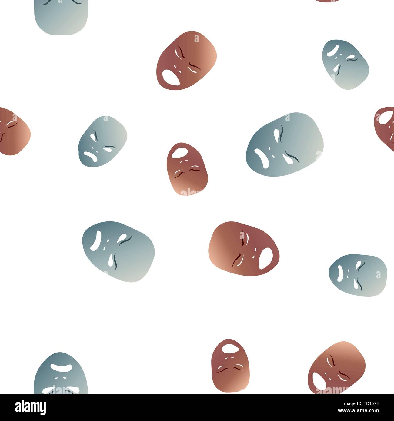 Seamless pattern theatrical mask with angry emotion. Vector ...