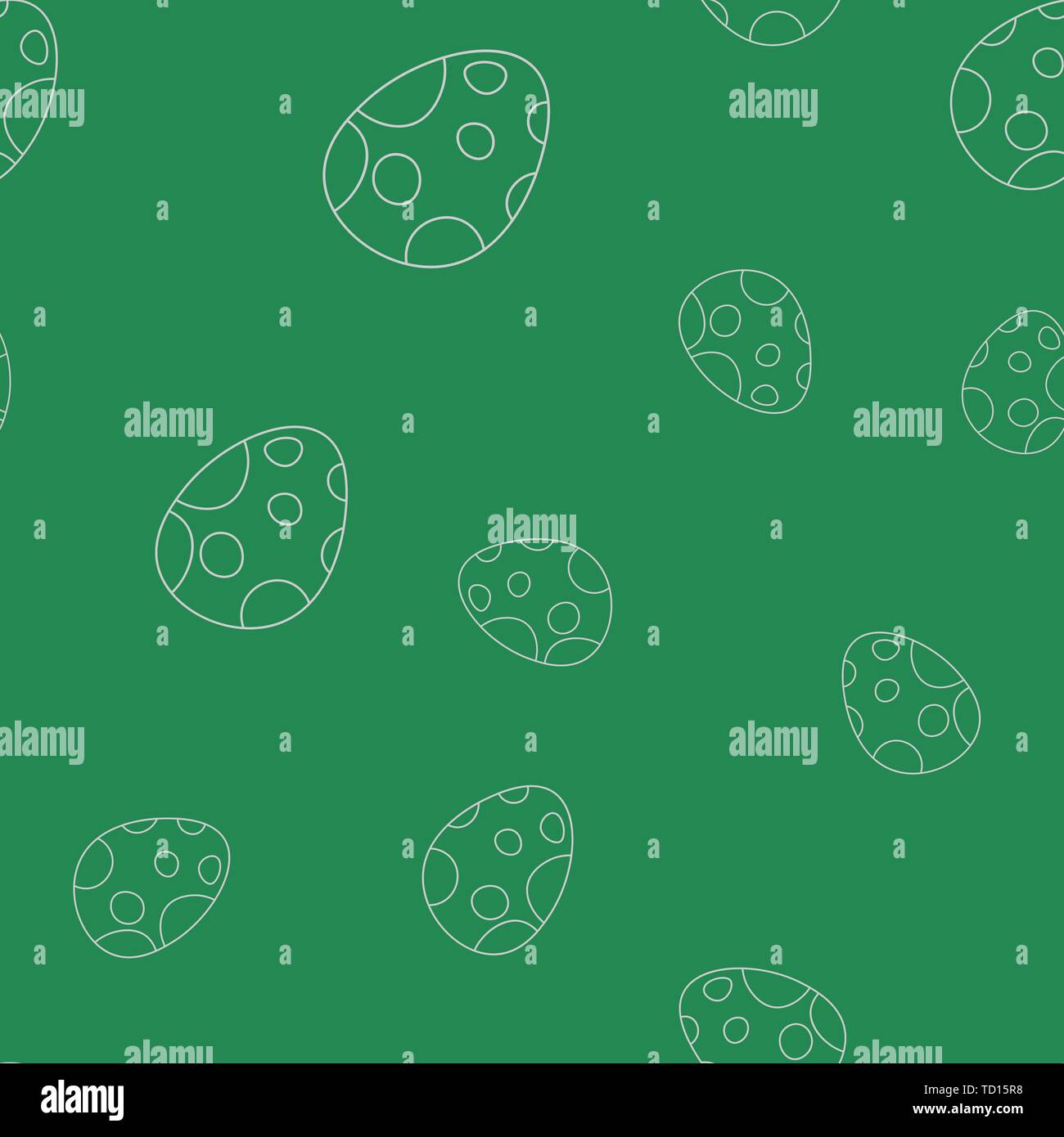 Seamless pattern of contour of dinosaurus egg. Isolated on green ...