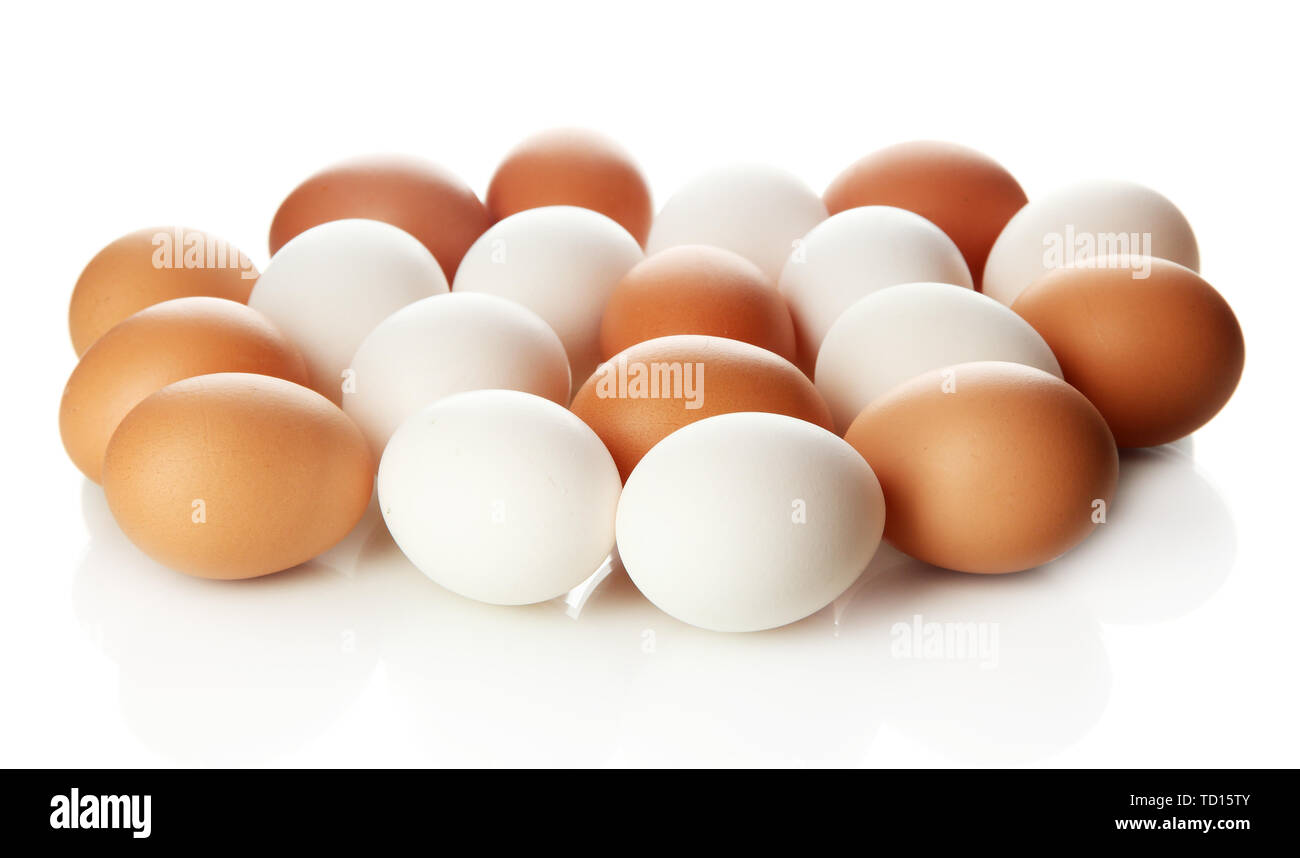 Many eggs isolated on white Stock Photo - Alamy