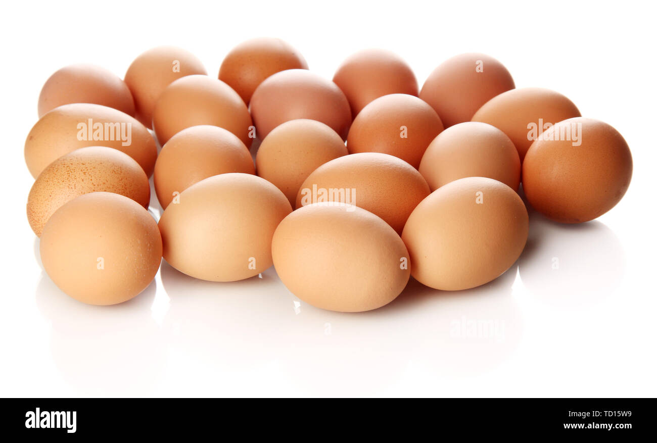 Many eggs isolated on white Stock Photo - Alamy