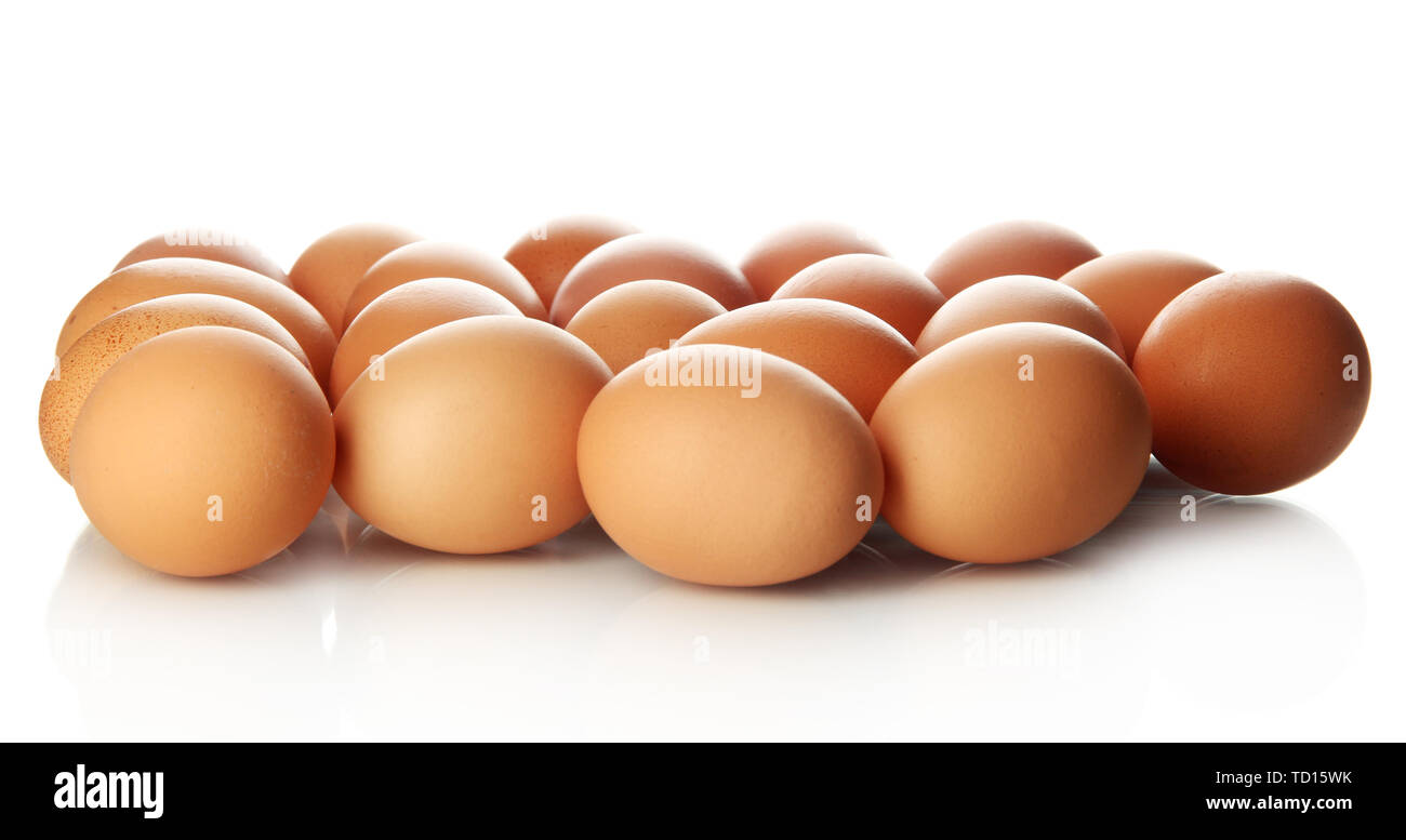 Many eggs isolated on white Stock Photo - Alamy