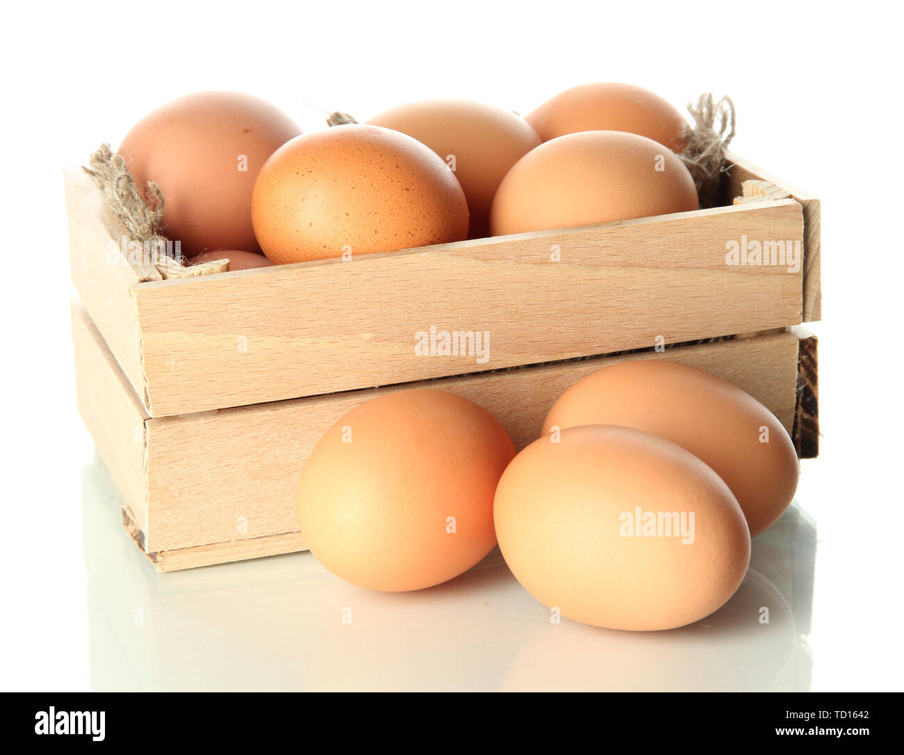 Many eggs in box isolated on white Stock Photo - Alamy