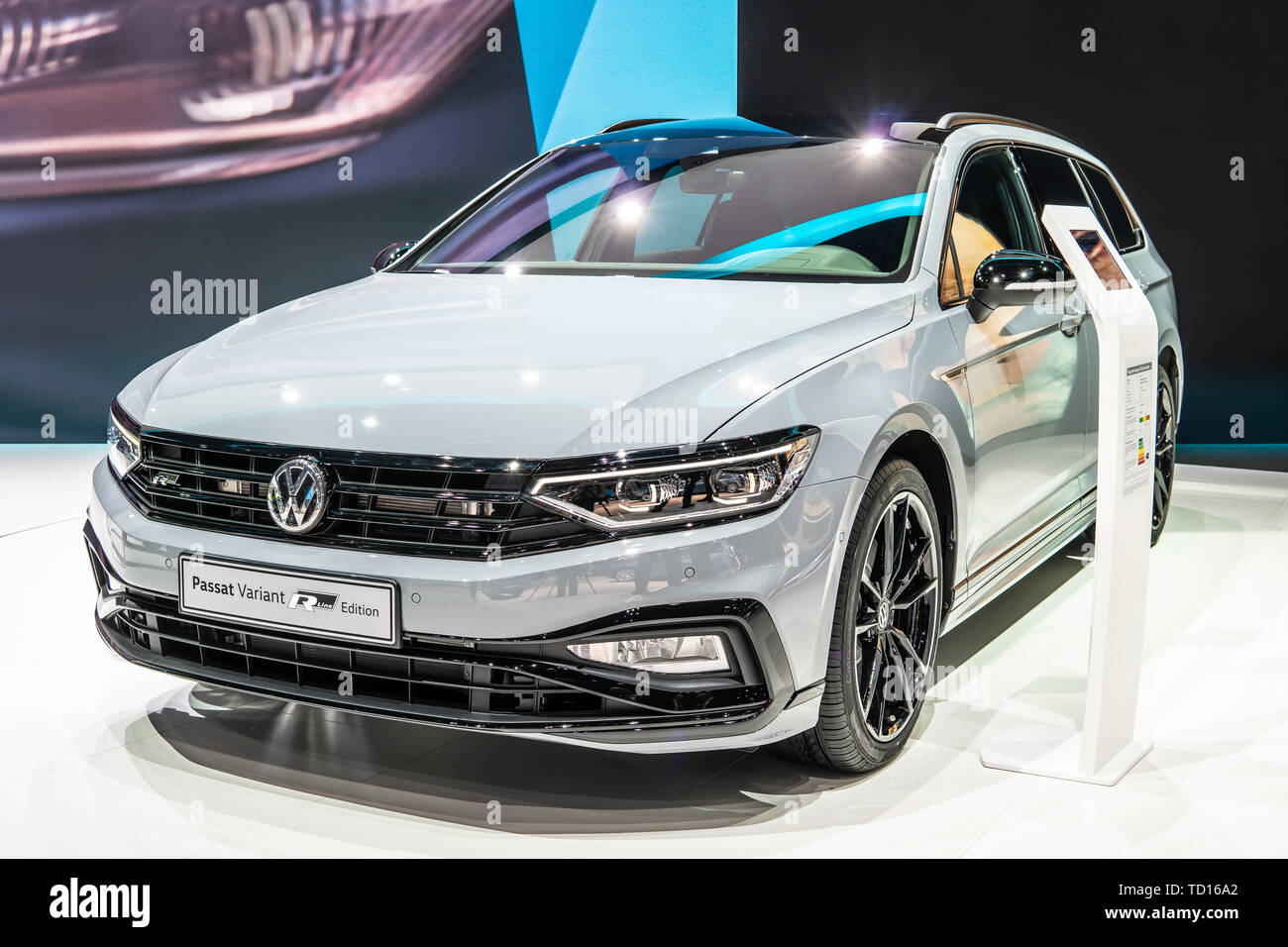 Geneva, Switzerland, March 07, 2019: Volkswagen VW Passat Variant R ...