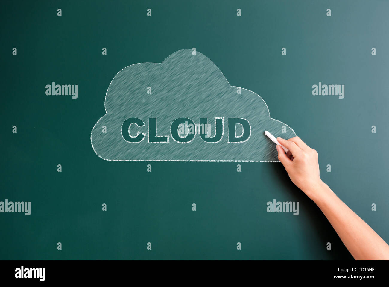 Cloud written on blackboard Stock Photo - Alamy