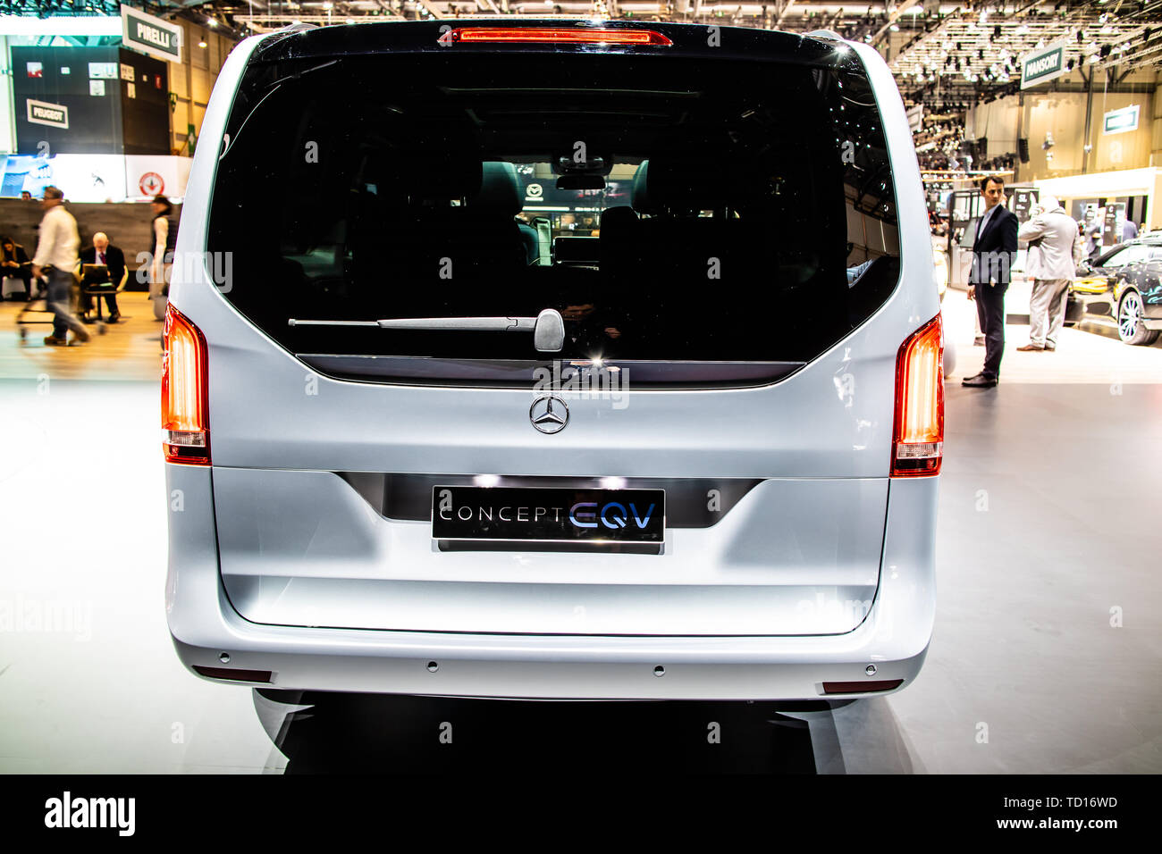 Geneva, Switzerland, March 05, 2019: Mercedes EQV concept prototype MPV ...