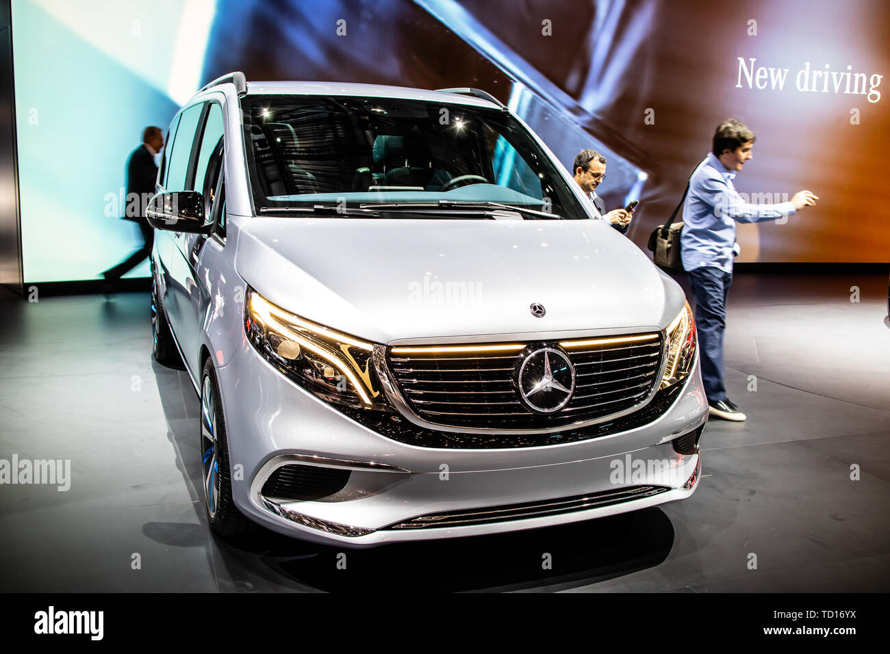 Geneva, Switzerland, March 05, 2019: Mercedes EQV concept prototype MPV ...