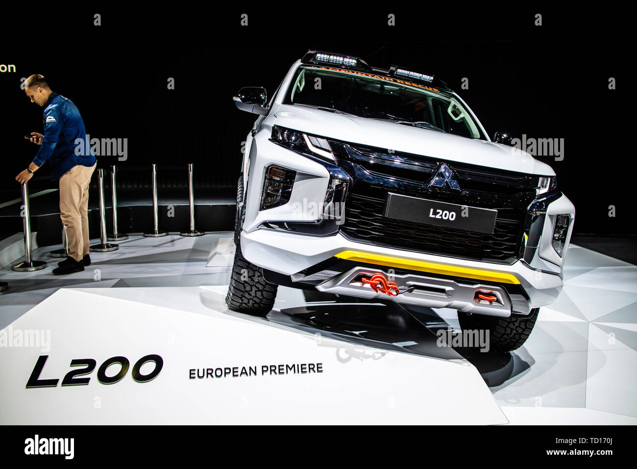 Geneva, Switzerland, March 05, 2019: Mitsubishi L200 at Geneva ...