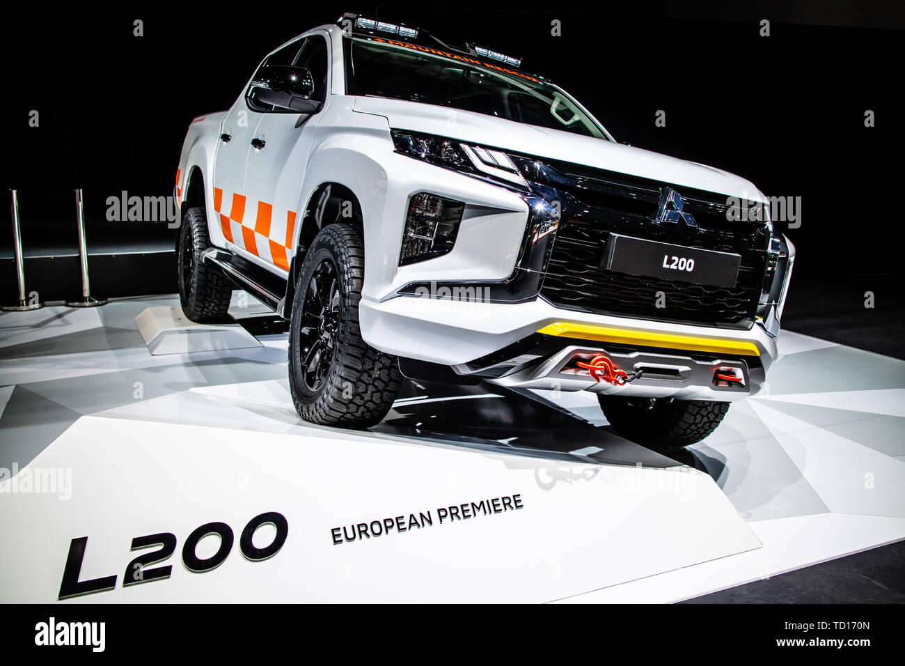 Geneva, Switzerland, March 05, 2019: Mitsubishi L200 at Geneva ...