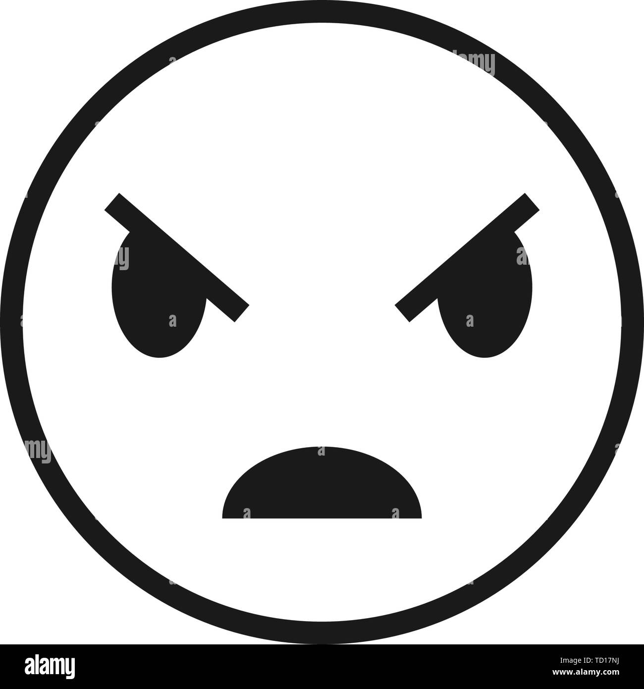 Angry emoticon white background Black and White Stock Photos & Images ...