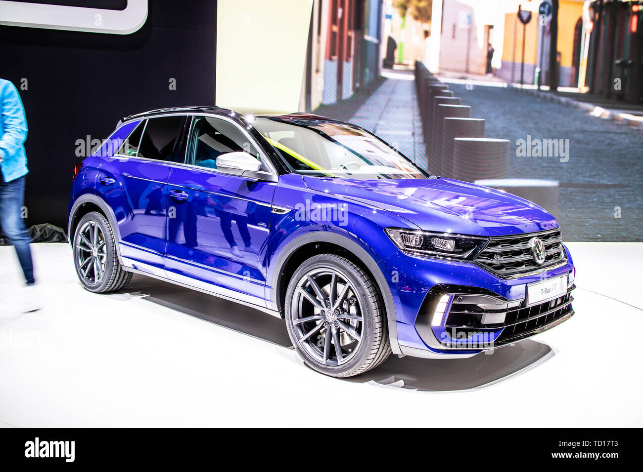 Geneva, Switzerland, March 05, 2019: metallic blue high-performance ...