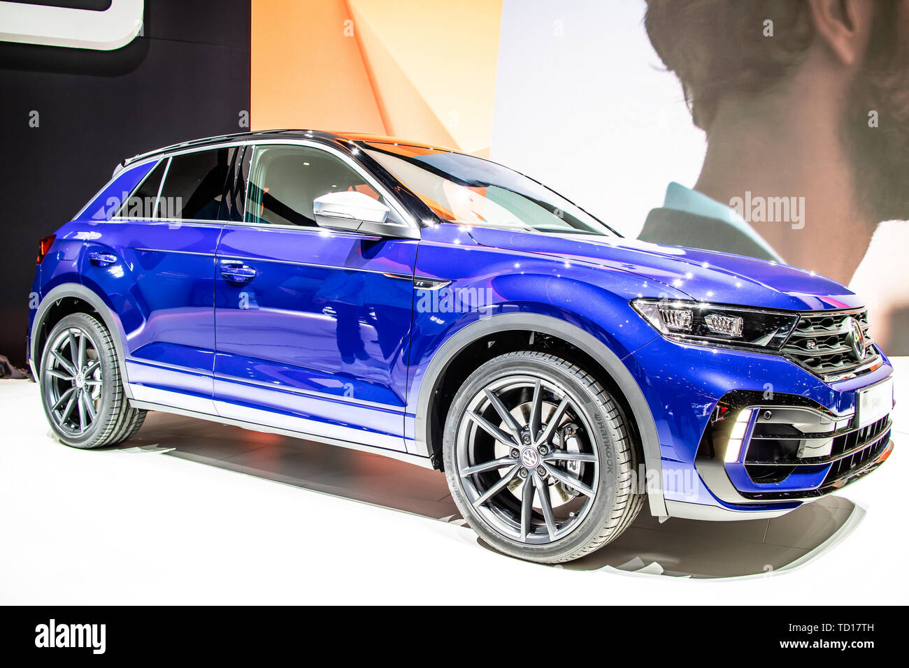 Geneva, Switzerland, March 05, 2019: metallic blue high-performance ...