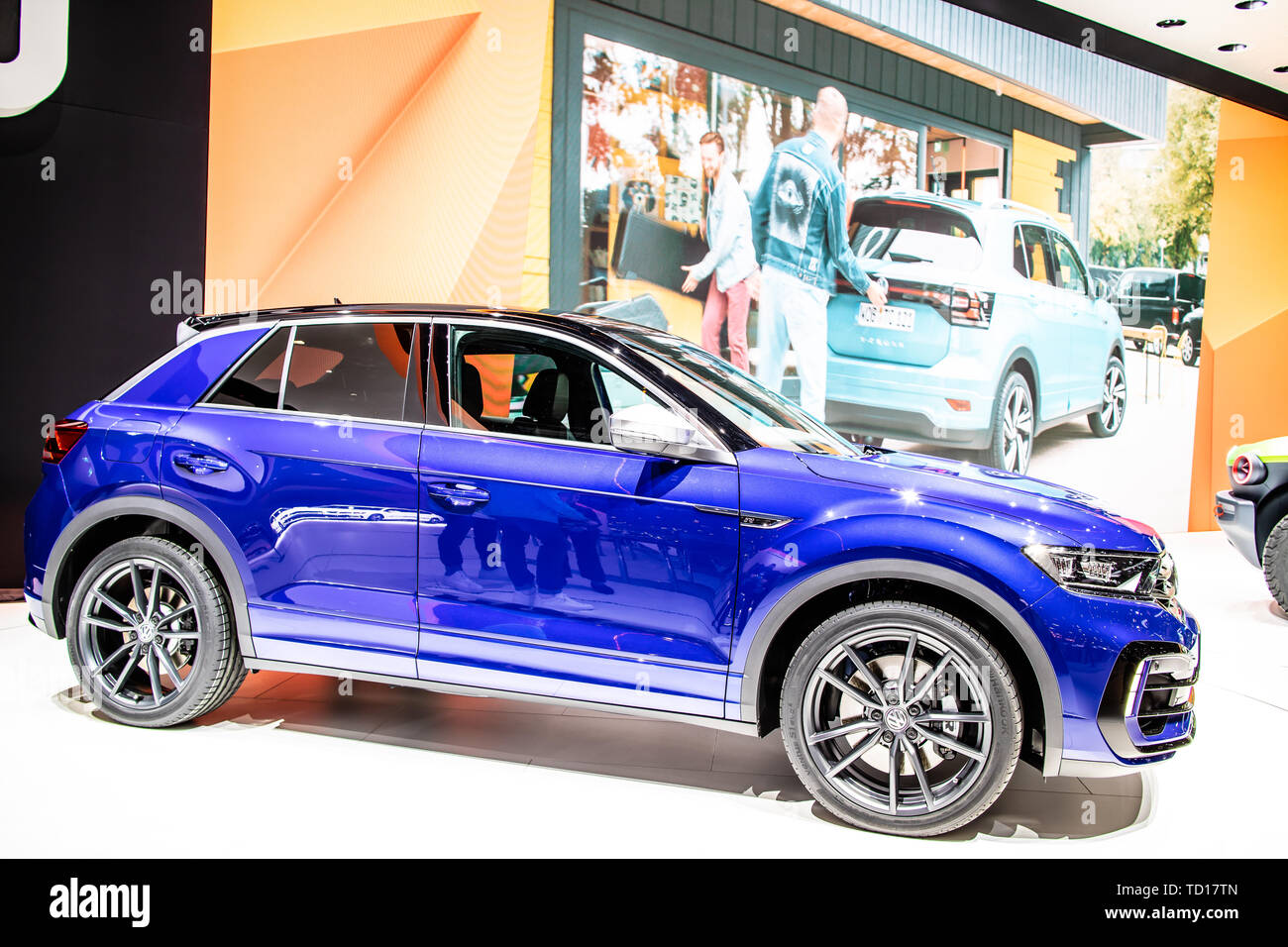 Geneva, Switzerland, March 05, 2019: metallic blue high-performance ...