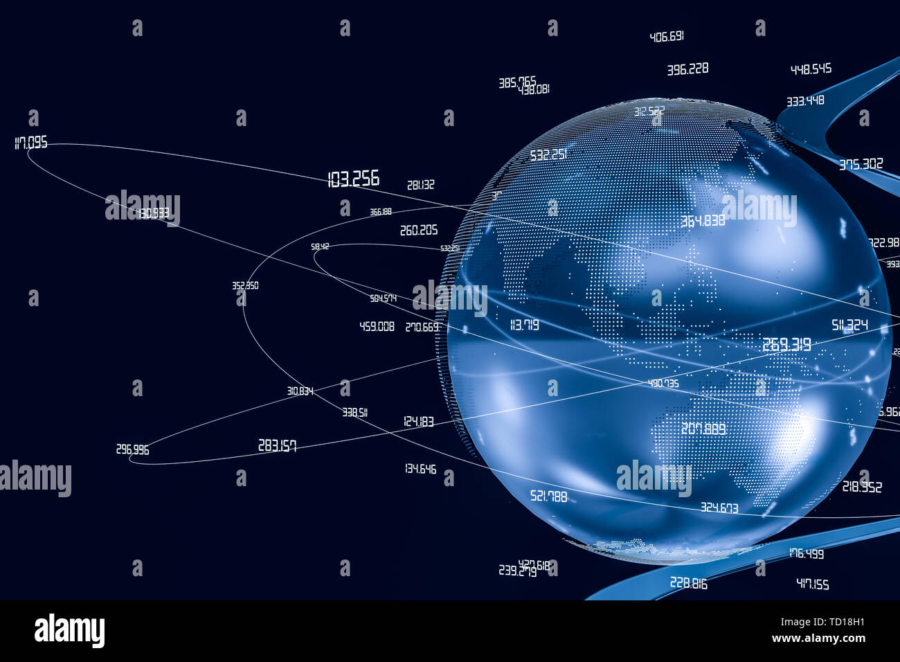 Blue Big Data Earth, 3D Rendering Stock Photo - Alamy