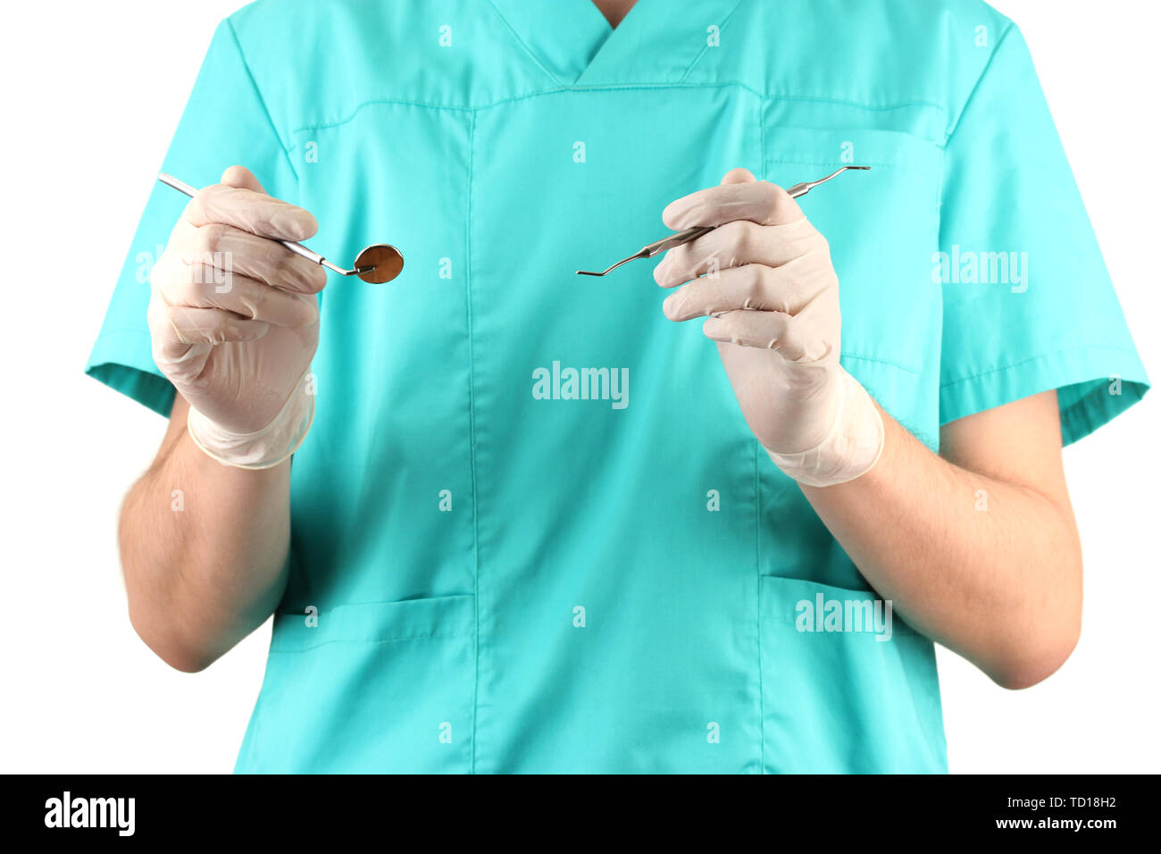 Dentist hand pick instruments hi-res stock photography and images - Alamy