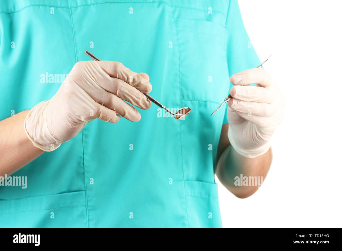 Doctor with medical instruments, isolated on white Stock Photo - Alamy