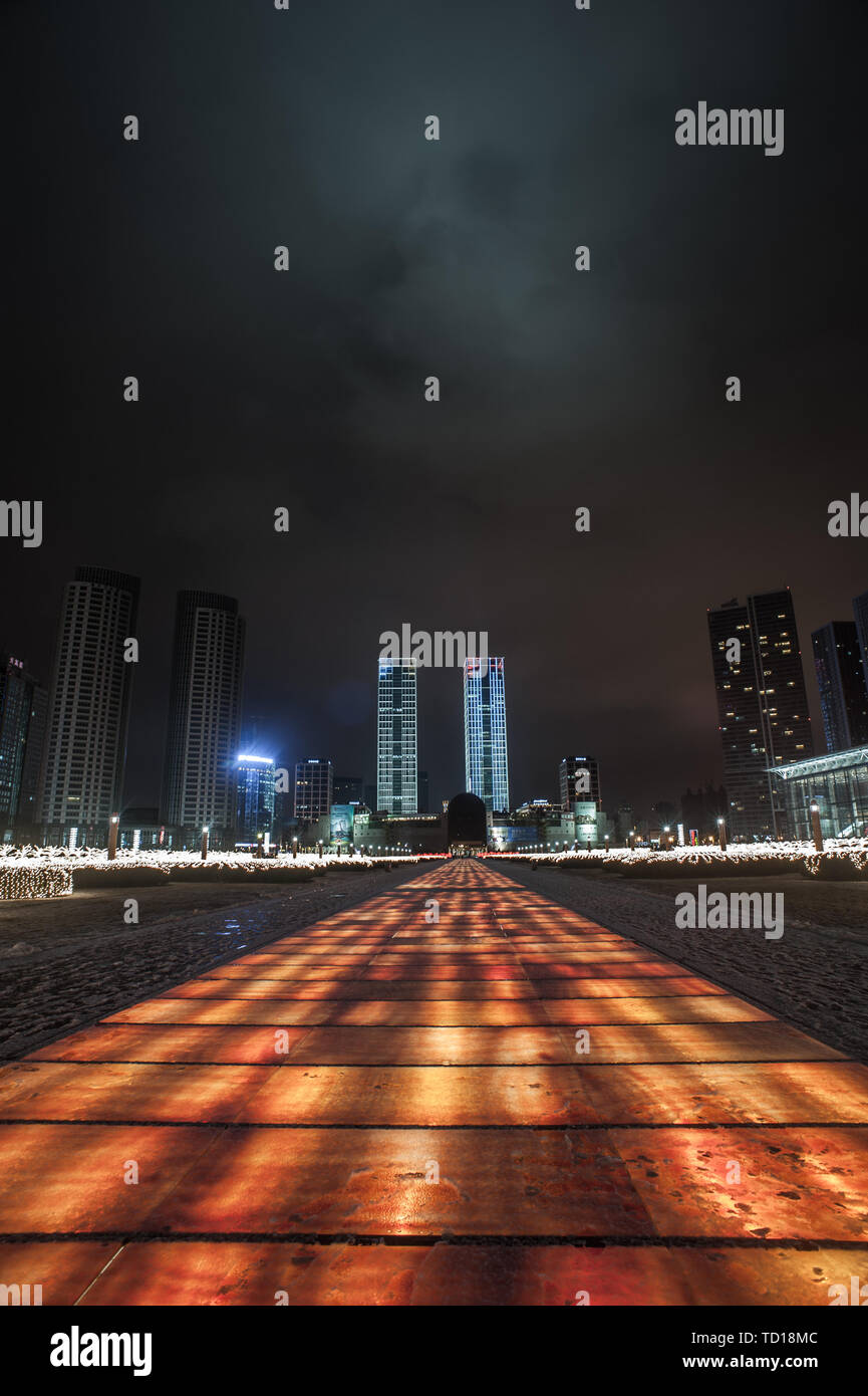 Night view of Xinghai Square Stock Photo - Alamy