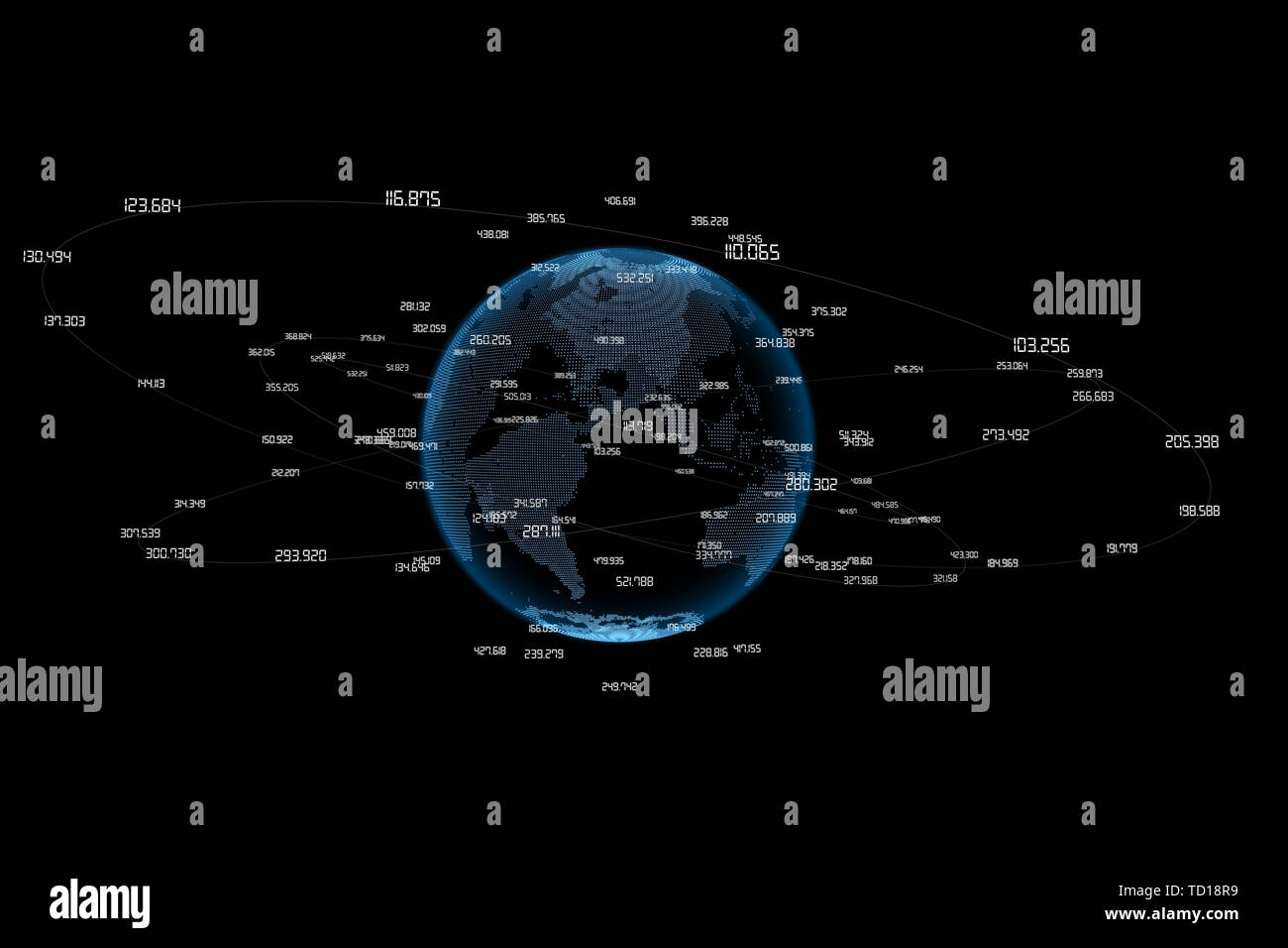 Three-dimensional rendering, global big data concept Stock Photo - Alamy
