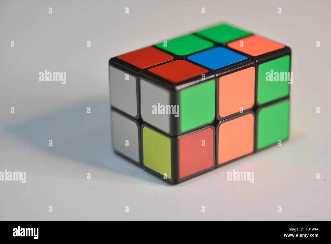 Toy Rubik's Cube still life set for children art design Stock Photo - Alamy